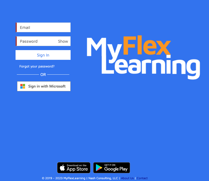 Logging in with Microsoft – MyFlexLearning
