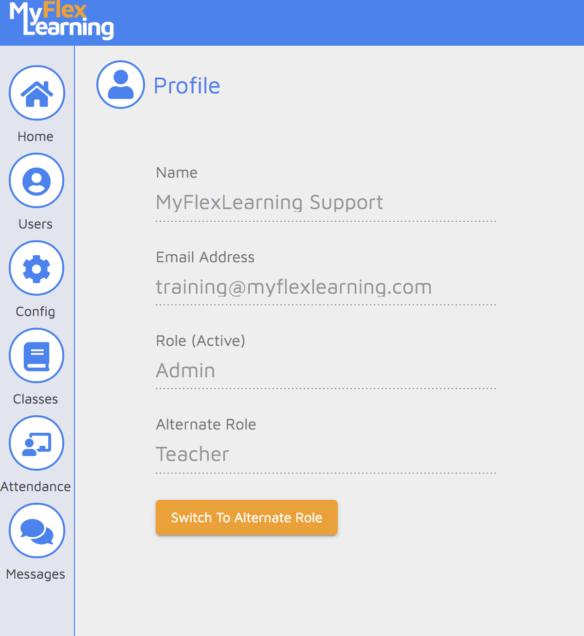 How to switch between two roles – MyFlexLearning
