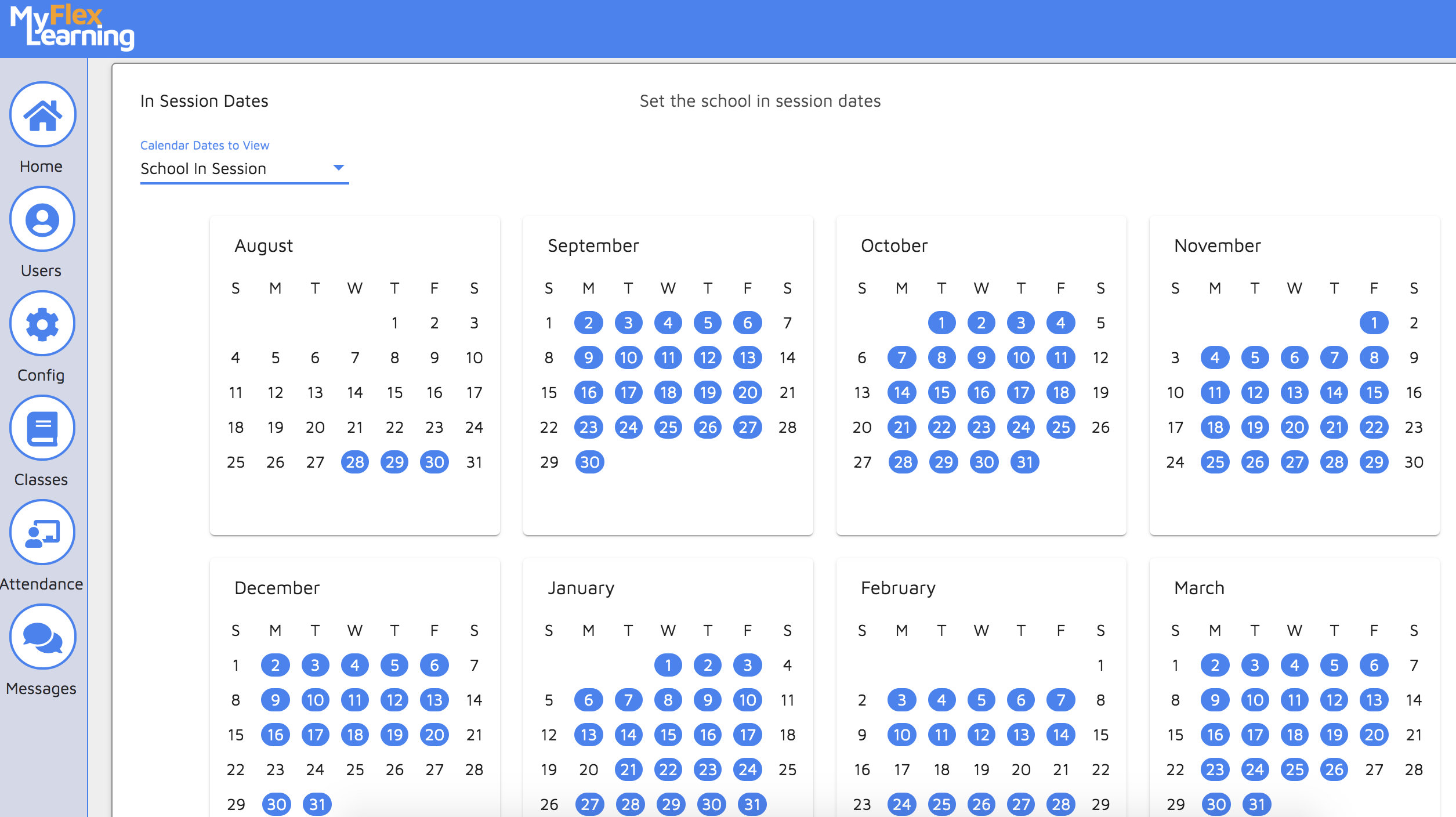 How to manage In Session Dates – MyFlexLearning