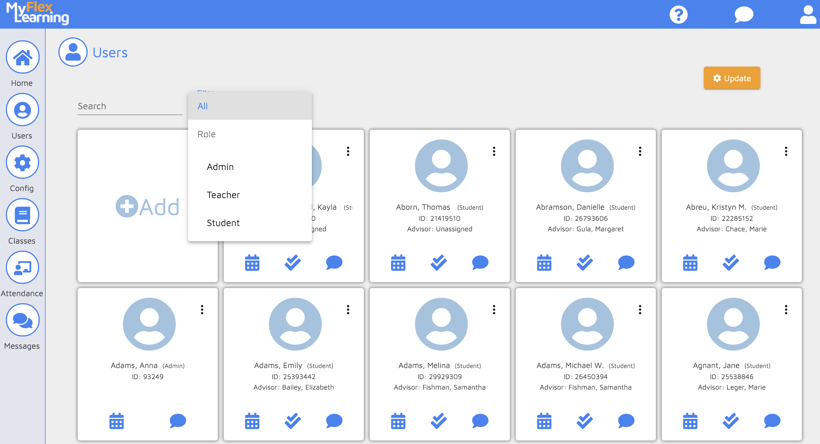 How to view students and teachers – MyFlexLearning