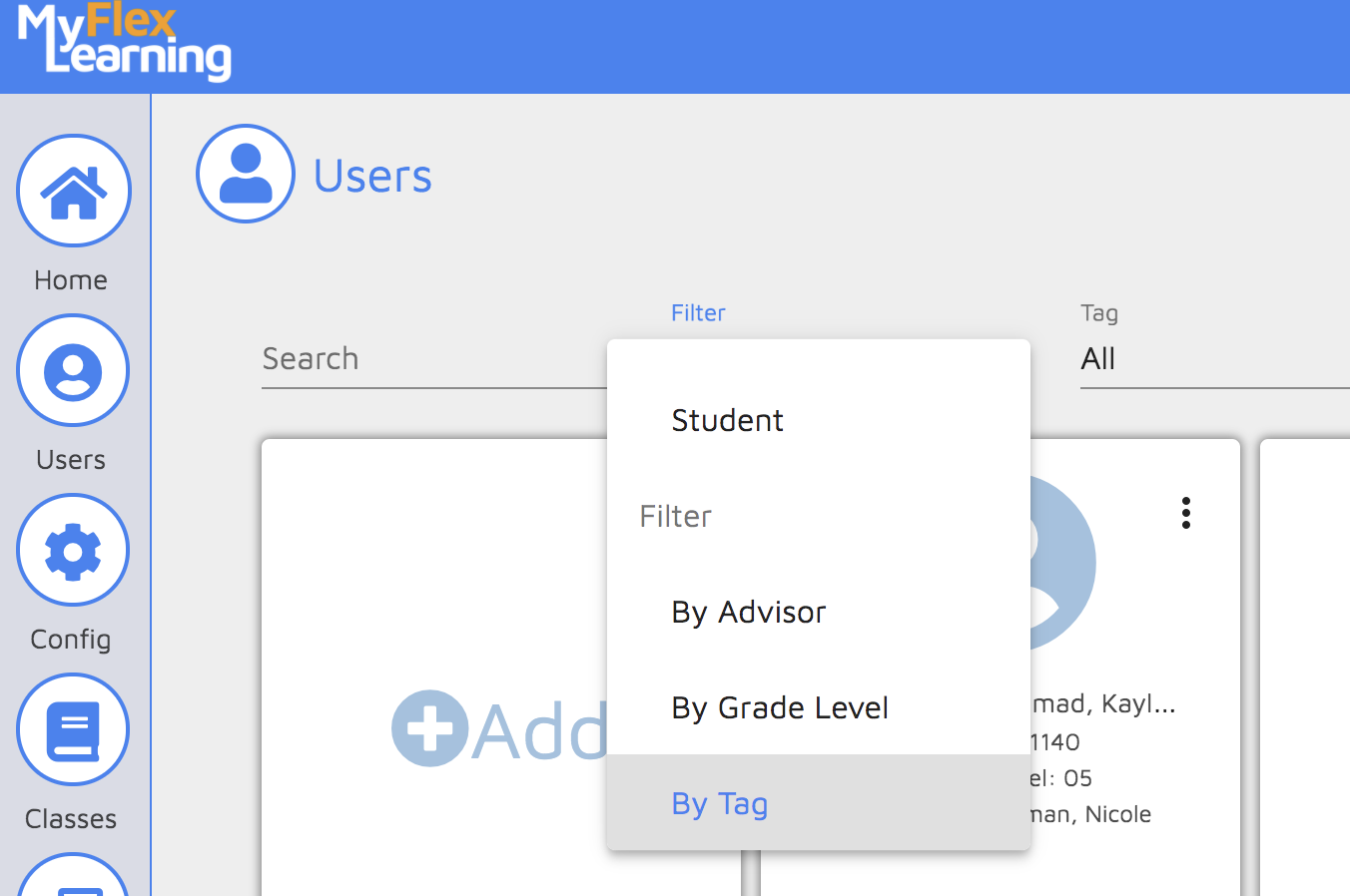 Settings Tags on Students – MyFlexLearning