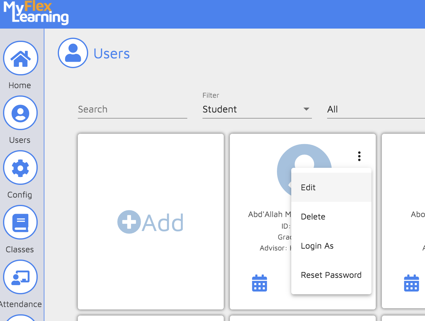 Settings Tags on Students – MyFlexLearning